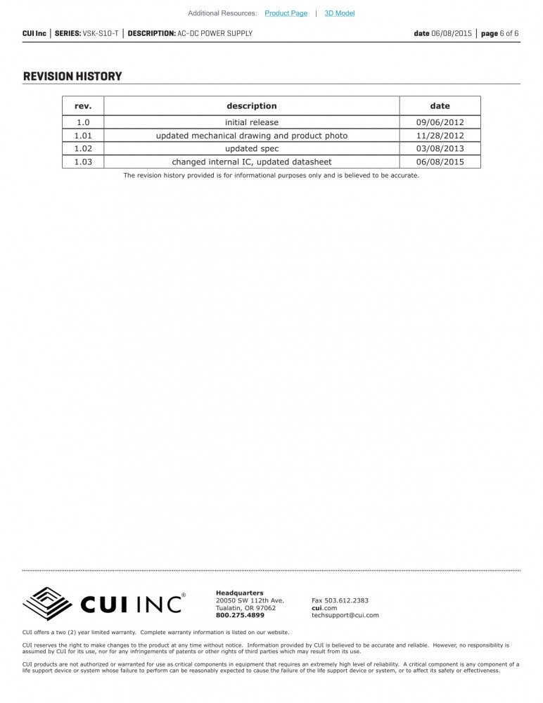 CUI VSK-S10-T datasheet page 6