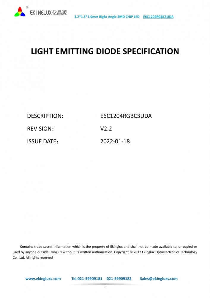 E6C1204RGBC3UDA datasheet page 1