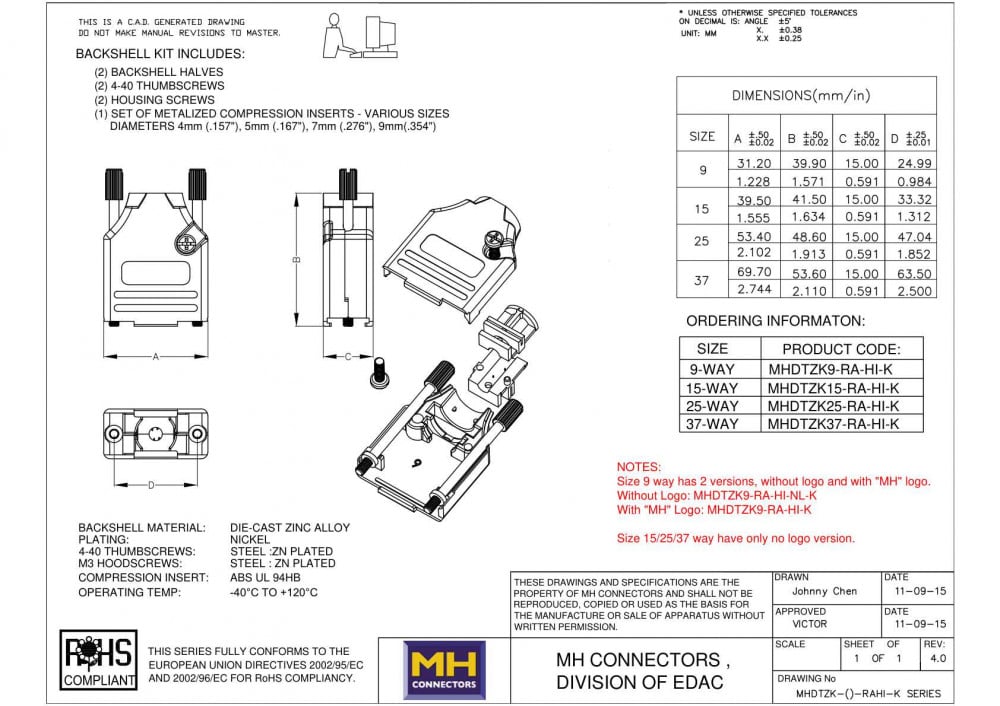 MHDTZK series technical drawing