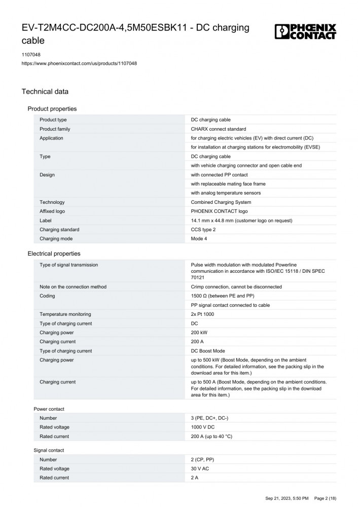 Phoenix Contact 1107048 technical document page 2