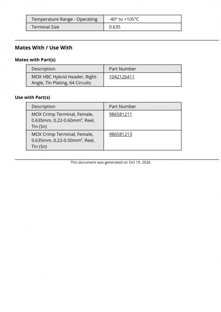 MOLEX 025/060 connector specification page 3