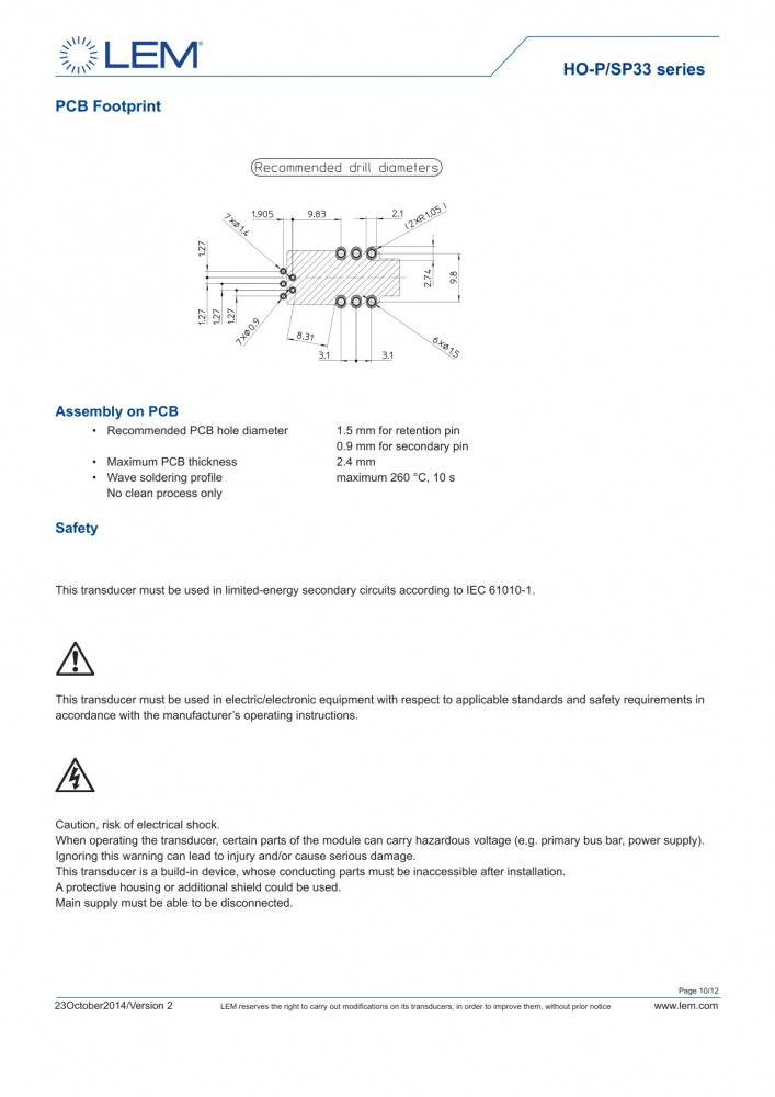 LEM HO 10-P/SP33 datasheet page 10