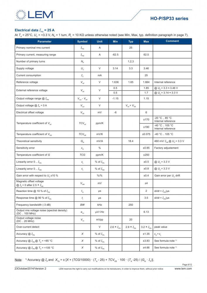 LEM HO 10-P/SP33 datasheet page 6