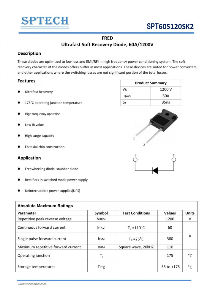 SPT60S120SK2 datasheet page 1