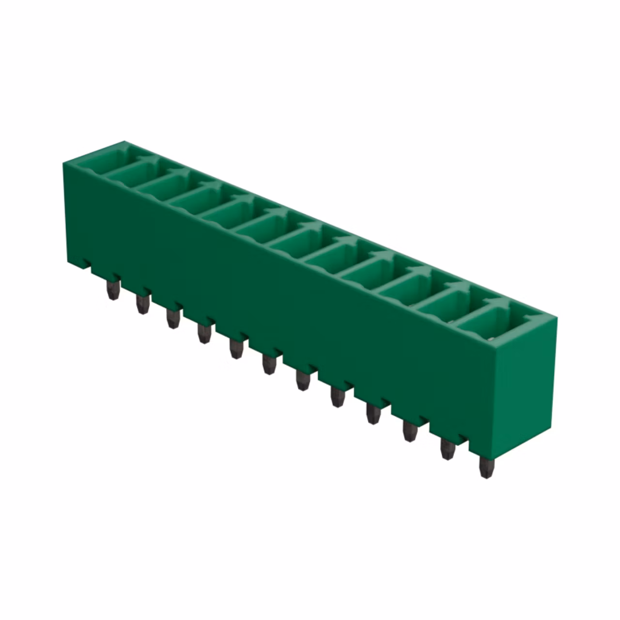 3.81mm Pitch Eurostyle Vertical PCB Header, Green Housing, 12 Circuits for sale