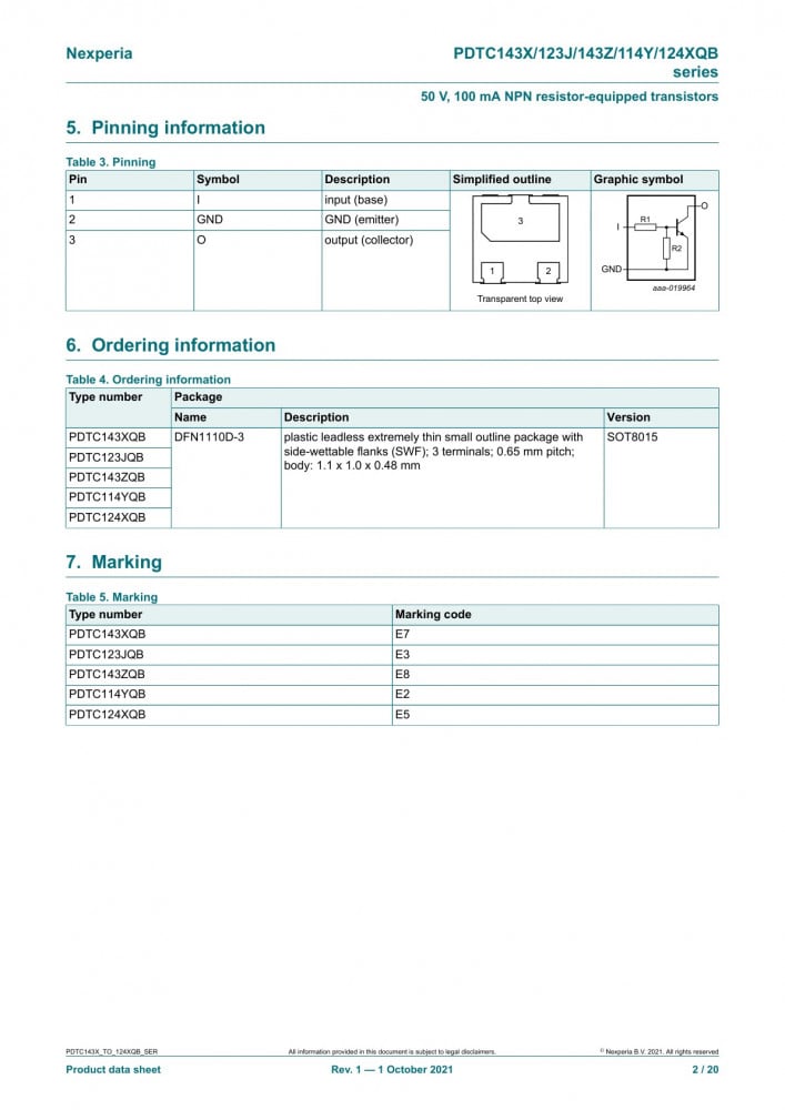 PDTC124XQB datasheet page 2