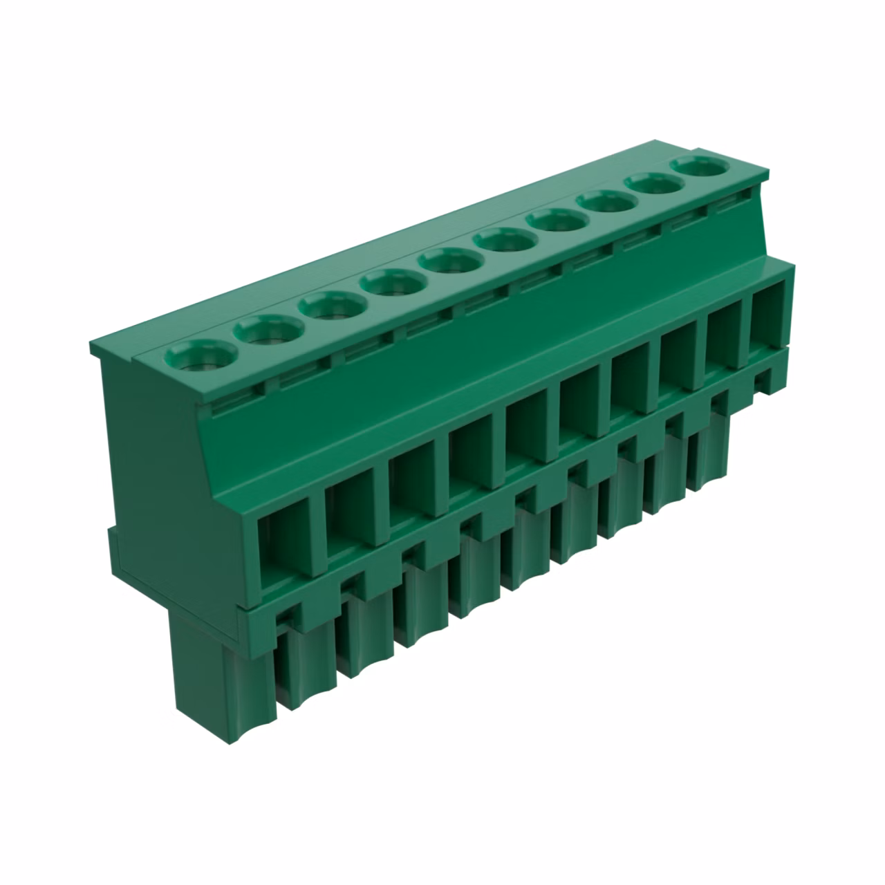 3.81mm Pitch Eurostyle Vertical Plug, with Reverse Imprinting, Rear Wire  Entry, Green Housing, Gold (Au) Plated, 10 Circuits for sale