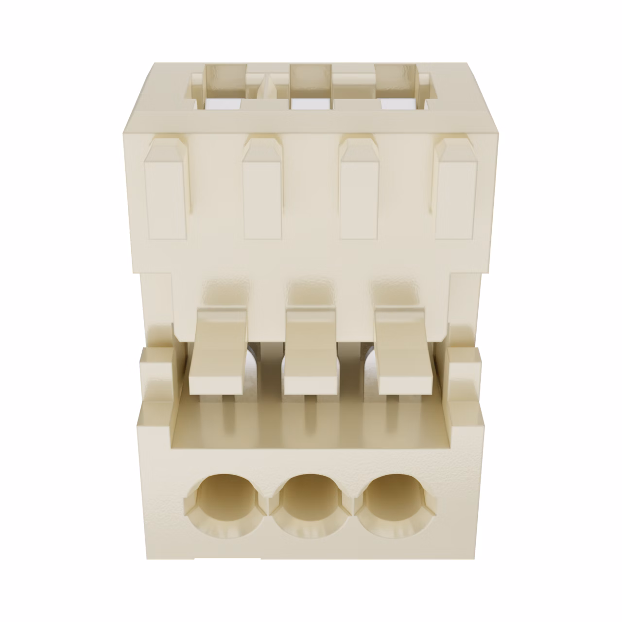 Appli-Mate RAST 2.5 Connector, 2.50mm Pitch, Female, 3 Circuits, No Position Keys Removed, Polarizing Rib Between 1/2, Closed Endwalls, Silver Plating for sale