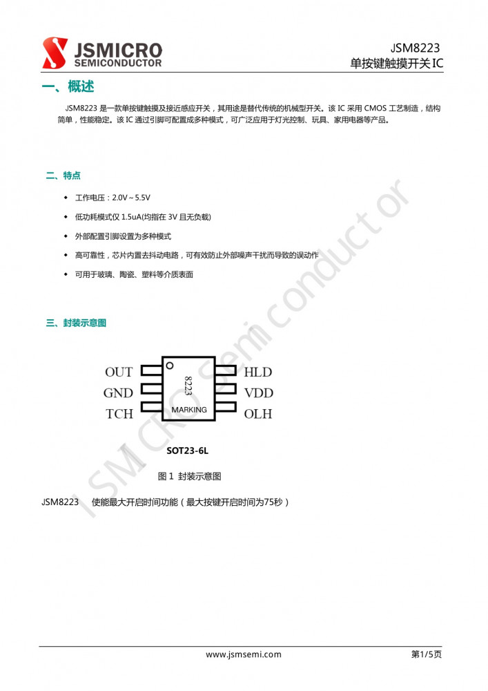 JSM8223 datasheet page 1