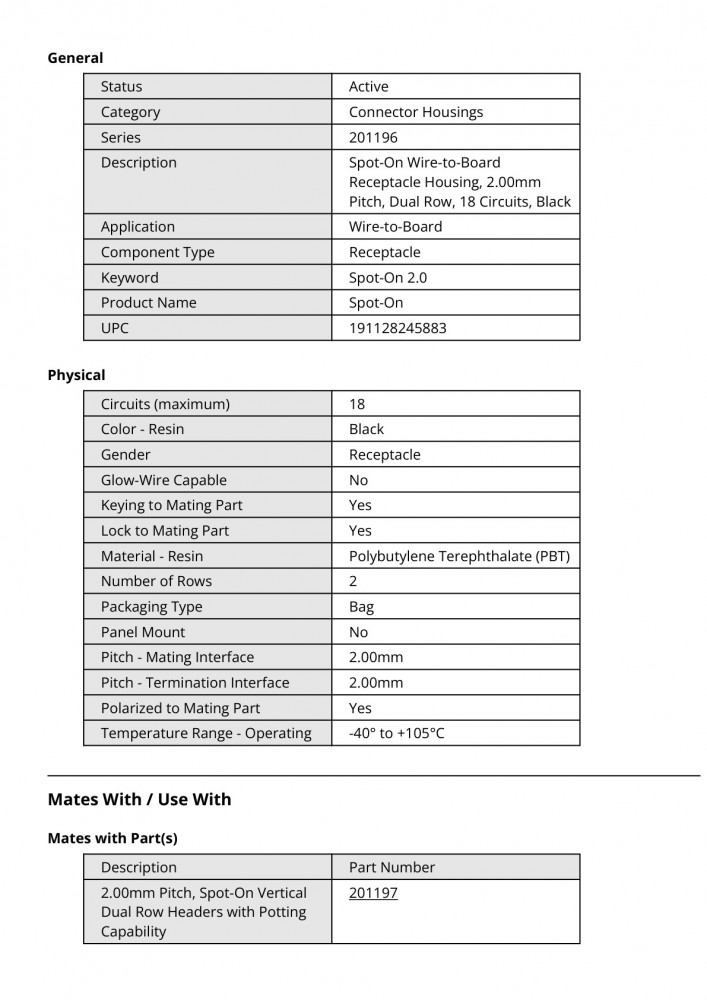 Product document image 2 for MOLEX 2011962181