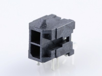 Micro-Fit 3.0 Right-Angle Header, 3.00mm Pitch, Dual Row, 20 Circuits, with PCB Press-fit Metal Retention Clip, 0.38µm Gold Plating, Glow-Wire Capable, Black,  Tape and Reel