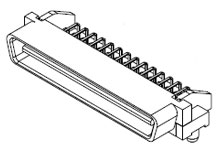 1.27mm Pitch EBBI 50D Plug, Right-Angle, 100 Circuits, 2.79mm PC Tail Length for sale