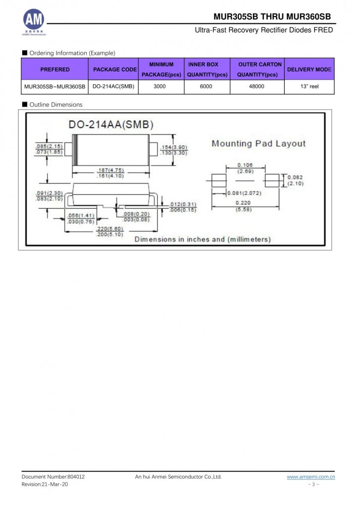 MUR360SB datasheet page 3