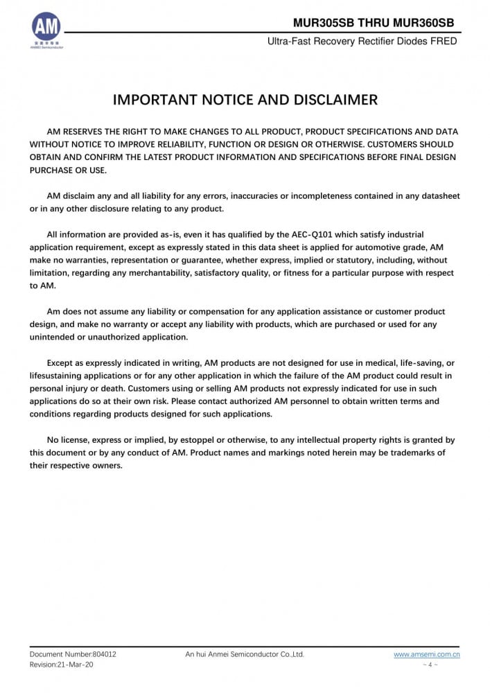 MUR360SB datasheet page 4