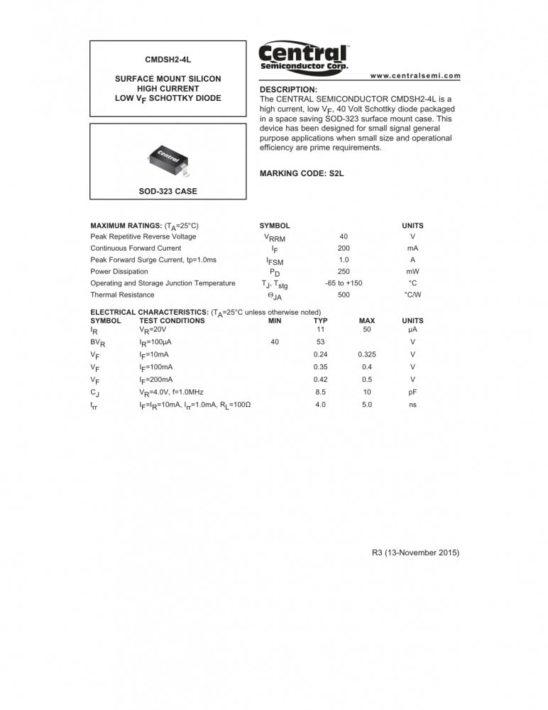 CMDSH2-4L TR PBFREE datasheet page 1