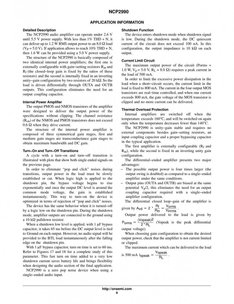NCP2990 documentation page 9