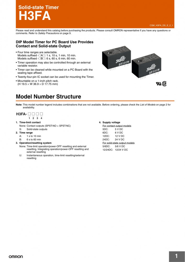 H3FA timer catalog page 1
