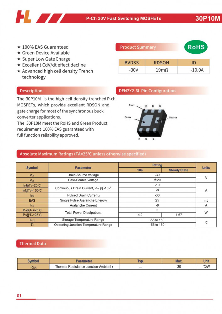 30P10M datasheet page 1