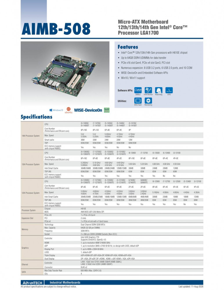 AIMB-508 product documentation page 1