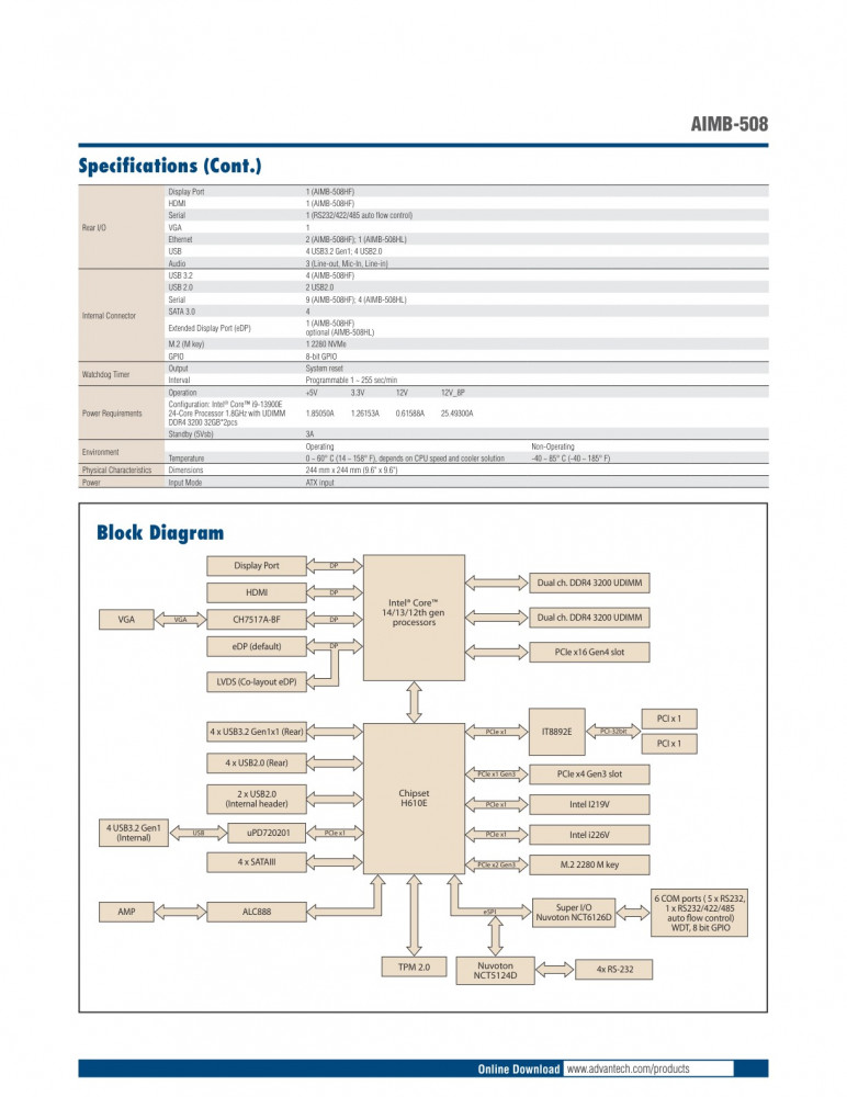 AIMB-508 product documentation page 2