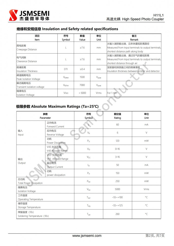 H11L1-JSM datasheet page 2