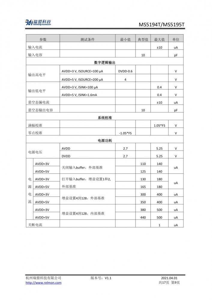 MS5194T datasheet page 9