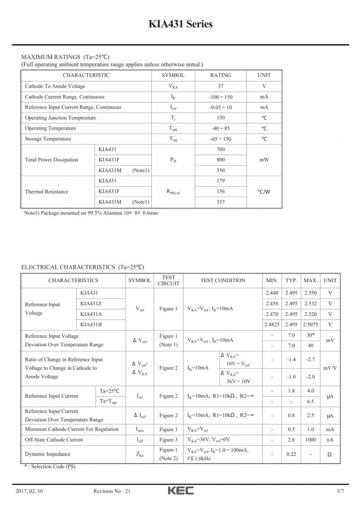 KEC KIA431 datasheet page 3