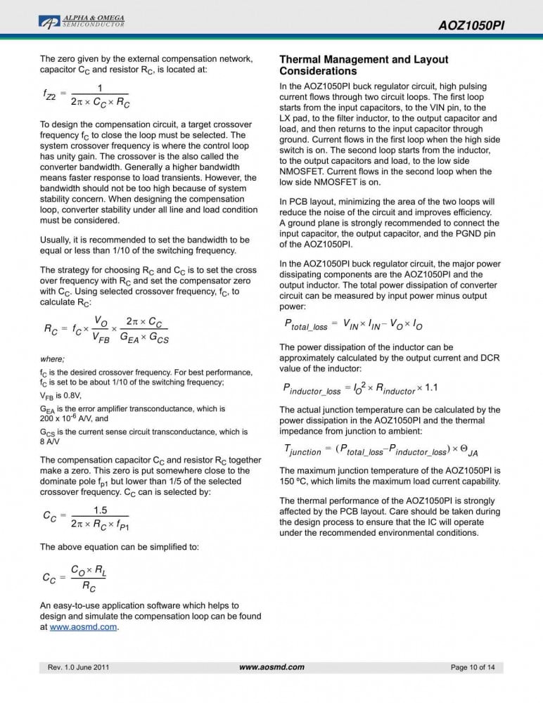 AOZ1050PI datasheet page 10
