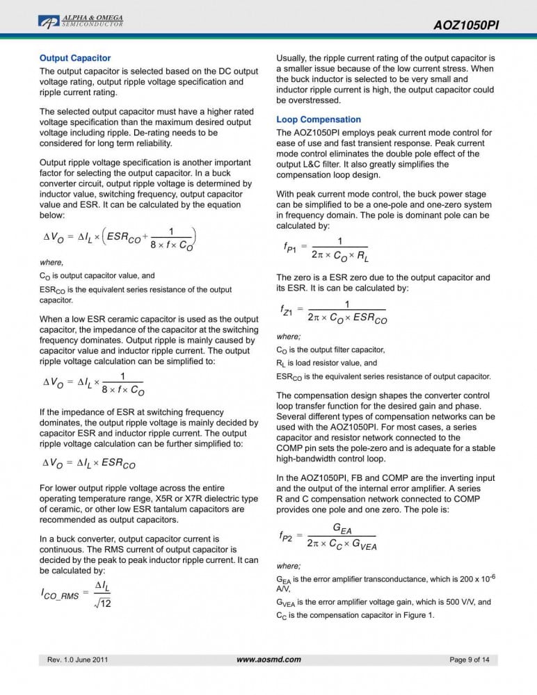AOZ1050PI datasheet page 9