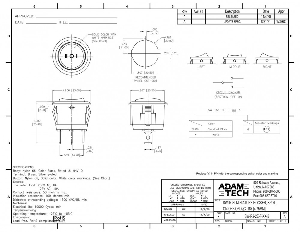 ADAM TECH SW-R2-2E-F-6-5 technical document preview