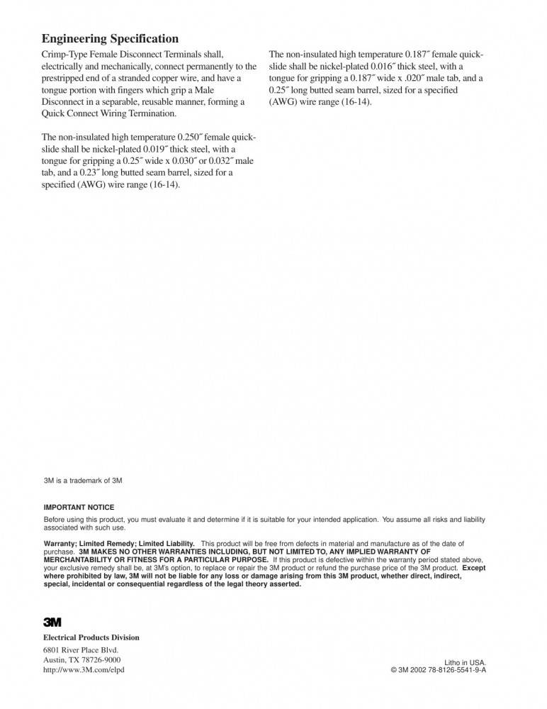 3M HT-72F-250-32 technical document page 2