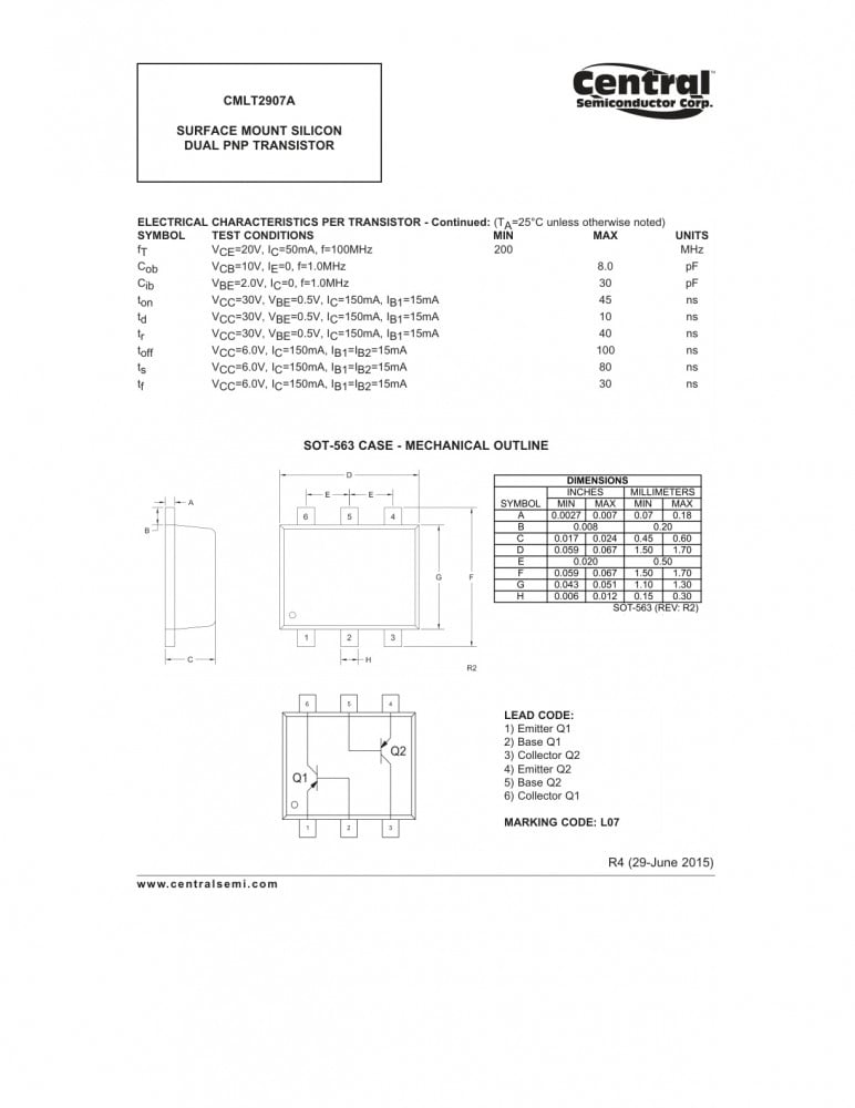 CMLT2907A datasheet page 2
