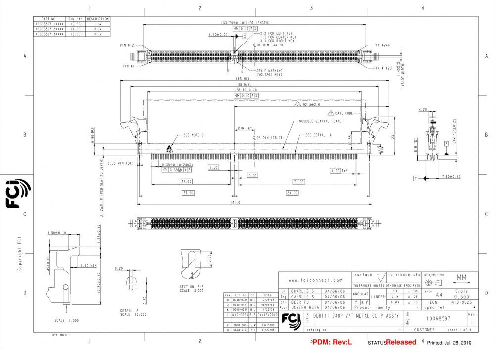 Amphenol 10068597 drawing page 1