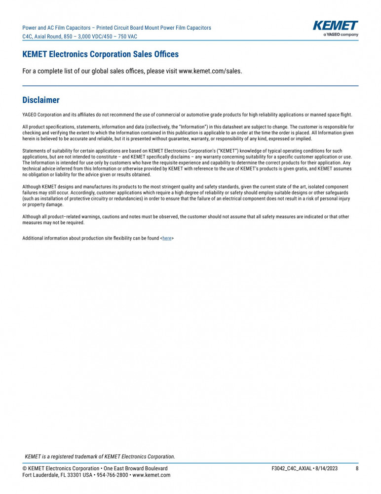 KEMET C4C datasheet page 8