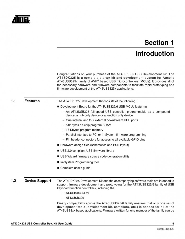 AT43DK325 User Guide page 5