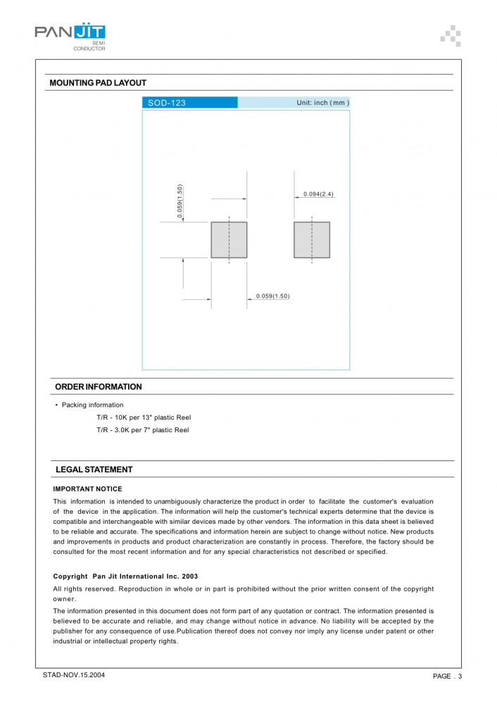 PANJIT SS0520 to SS0540 datasheet page 3