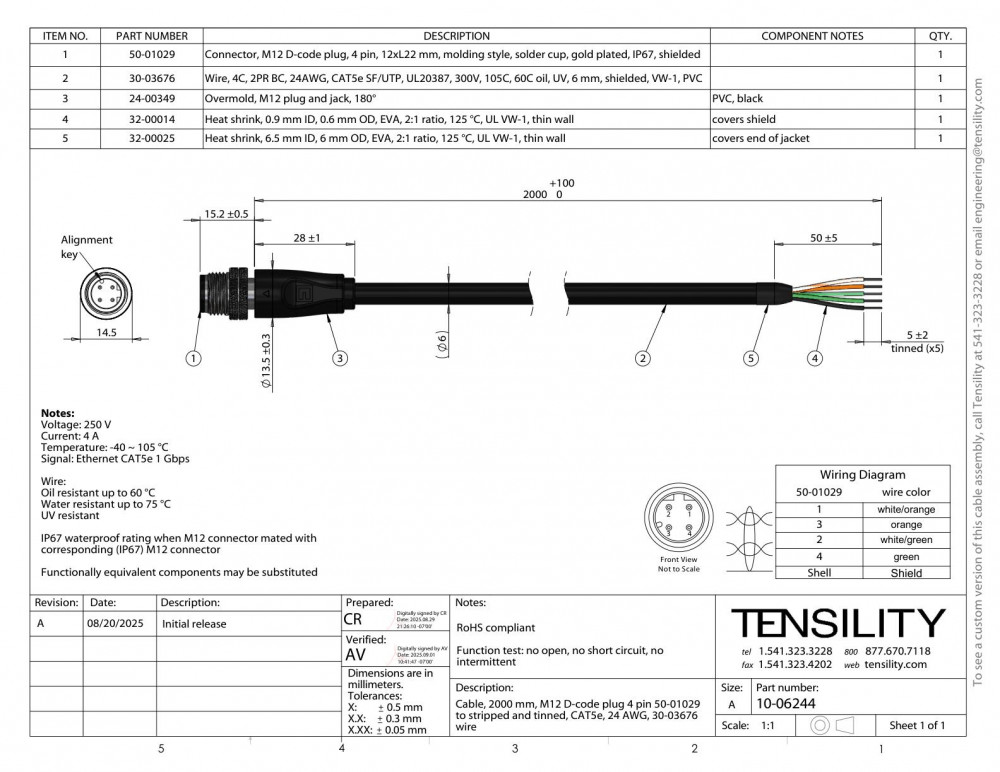 10-06244 product drawing and wiring information