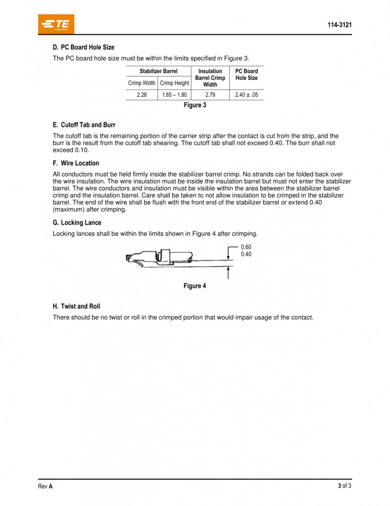 TE Connectivity 343445-2 application specification page 3