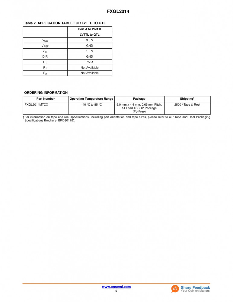 FXGL2014 datasheet page 9