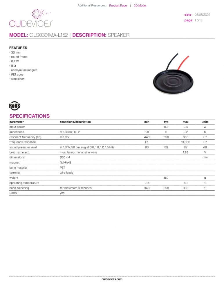 CLS0301MA-L152 product features and specifications