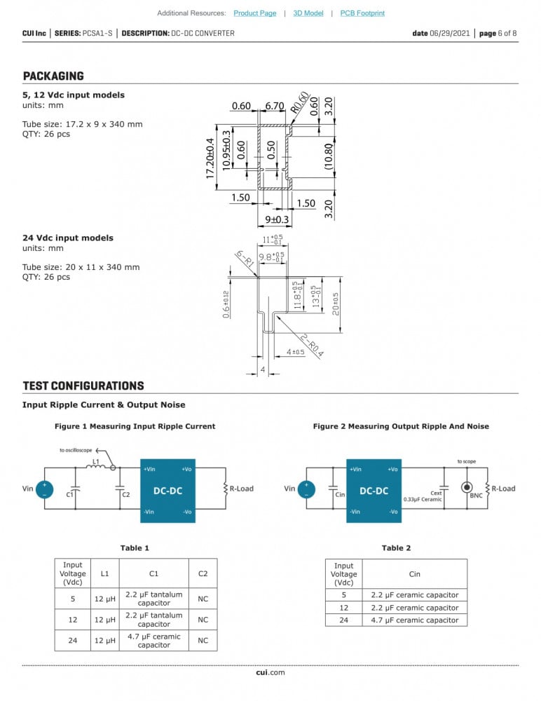 CUI PCSA1-S datasheet page 6