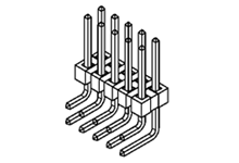 2.54mm Pitch C-Grid Header, Right-Angle, Through Hole, 0.38µm Gold (Au) Selective Plating, Tube Packaging, 10 Circuits, Lead-Free