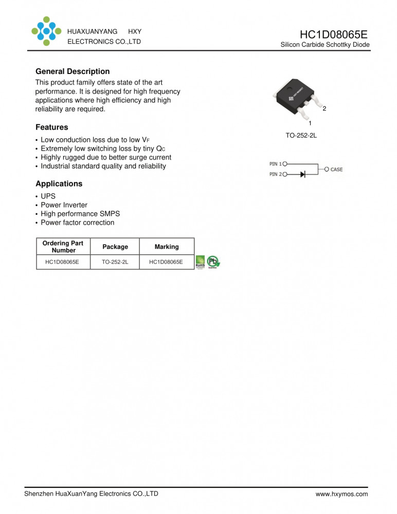 HC1D08065E datasheet page 1