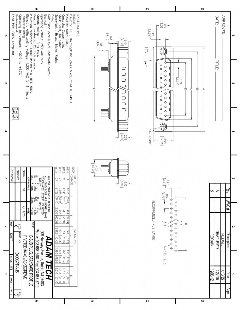 ADAM TECH DE09-PT-1-JS technical document page