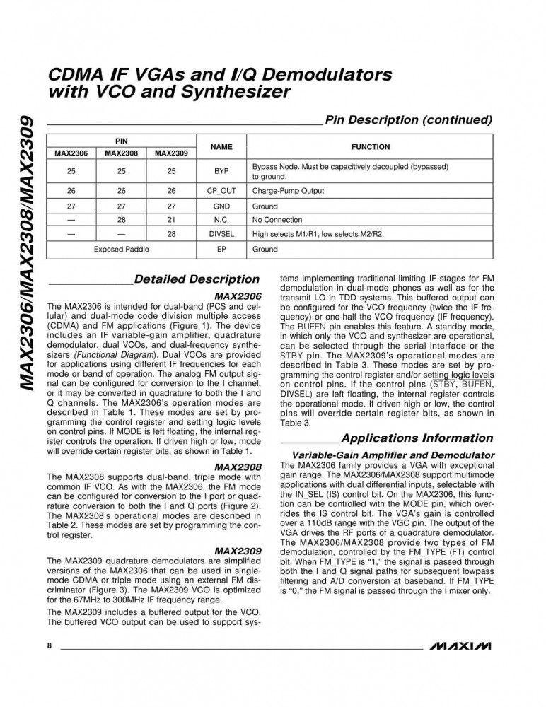 MAX2306 datasheet page 8