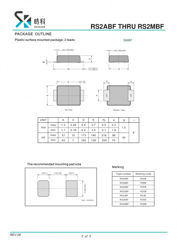 RS2MBF datasheet page 3