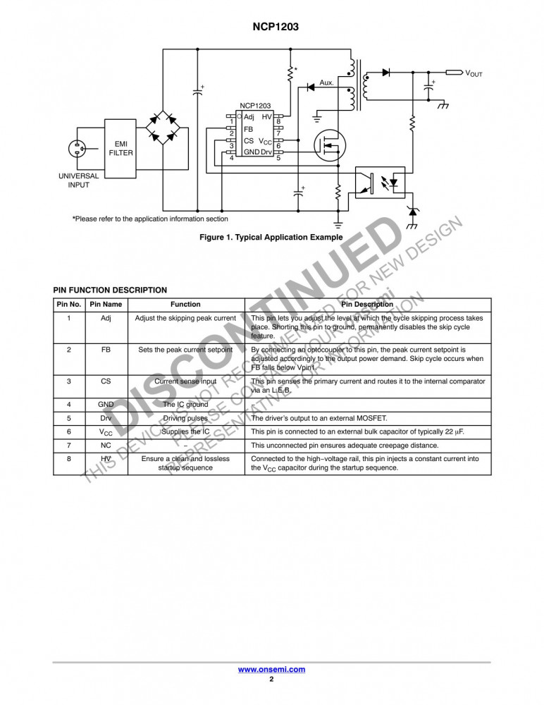 NCP1203 datasheet page 2