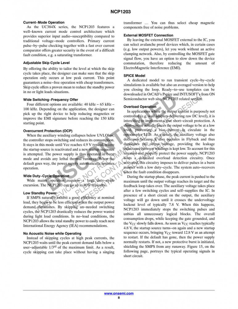 NCP1203 datasheet page 8