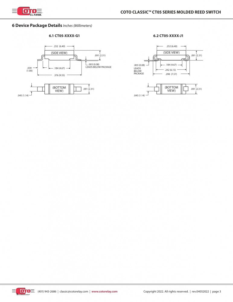 COTO CT05 datasheet page 3