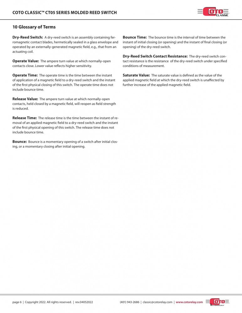 COTO CT05 datasheet page 6